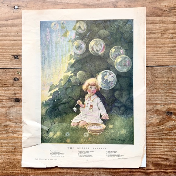 Wall Decor | Antique Bubble Fairies Illustration | Poshmark